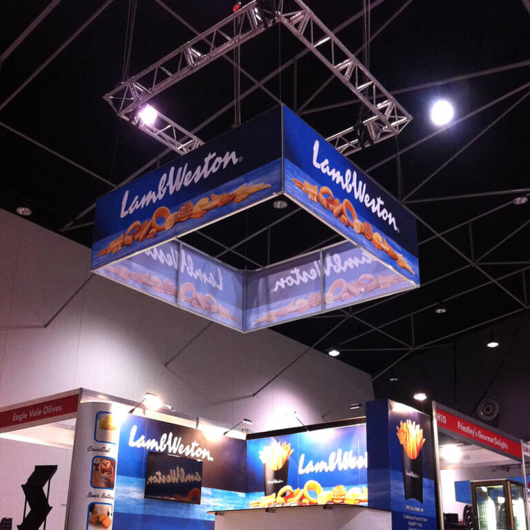 Trade Show Hanging Signs - Custom Made Trade Show Booths